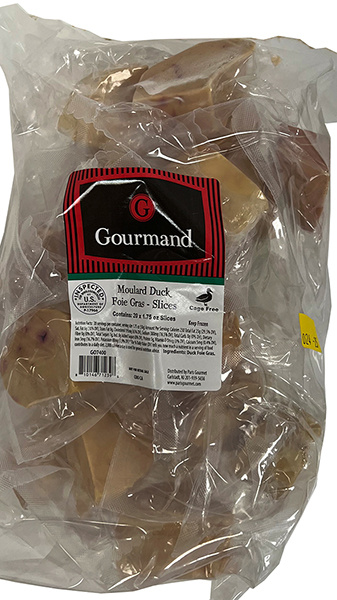 IQF Raw Moulard Duck Foie Gras Slices 50 g. - Gourmand